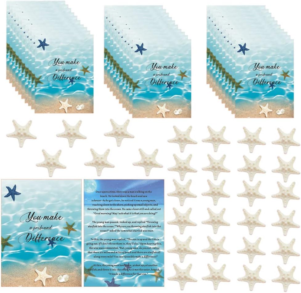 Amazon.com : 60Pcs Starfish Story Mini Keepsake Appreciation Notecards ...
