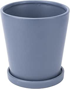 Napco Navy Ceramic Pot for Indoor Plants Planter with Saucer, 6-Inch ...