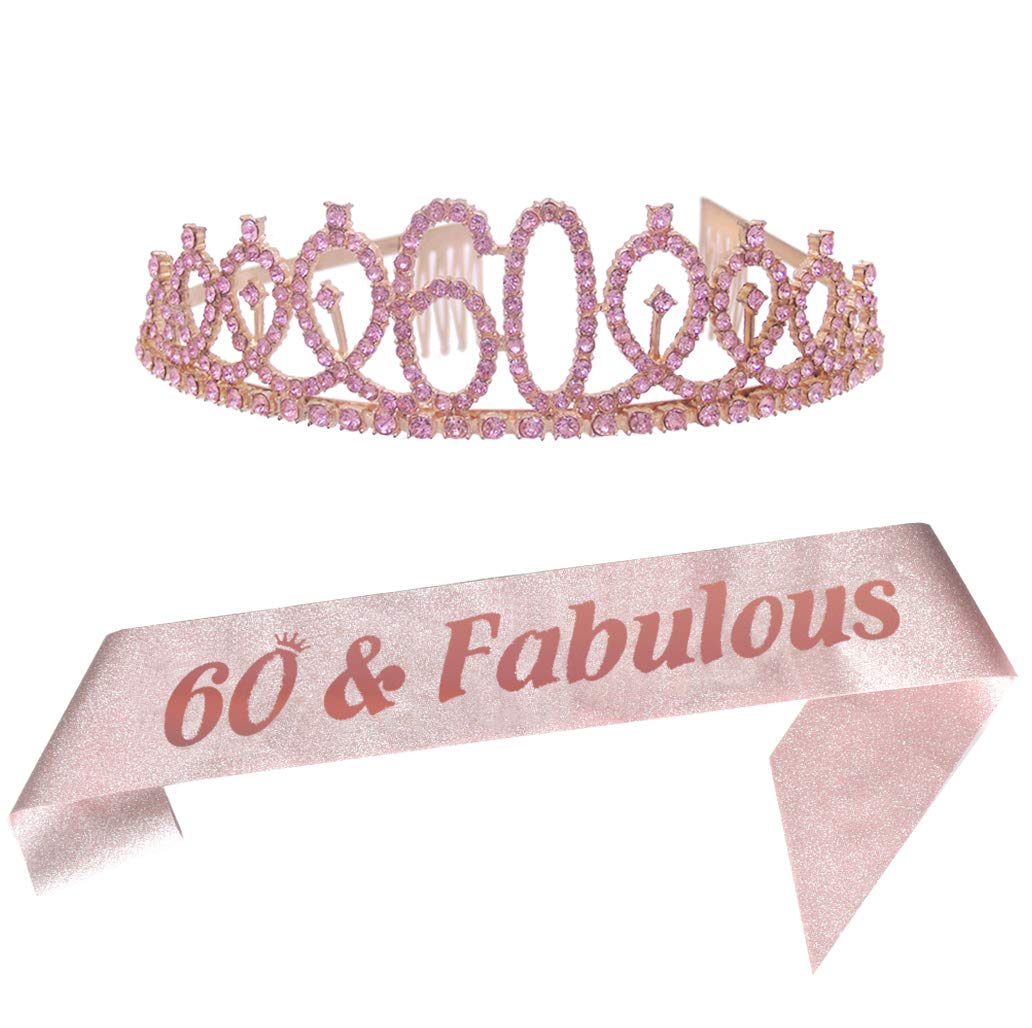 60th Pink Birthday Tiara And Sash Happy 60th Birthday Party ...