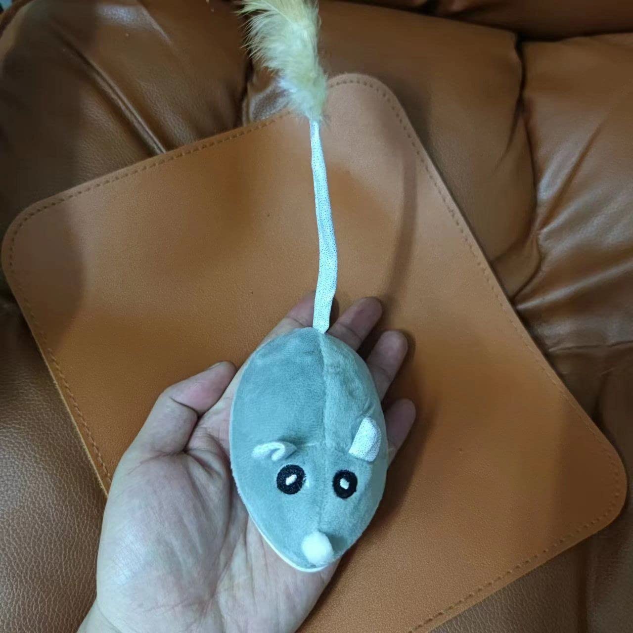 Interactive Cat Mouse Toy,Automatic Robotic Mice Toy with Feather Wand ...