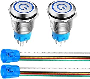 Gebildet 2 Pieces 0.63''/16mm Stainless Steel Latching Push Button ...