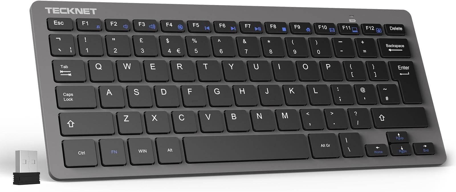 Amazon.com: TECKNET 2.4G Wireless Keyboard, Small Wireless Keyboard ...