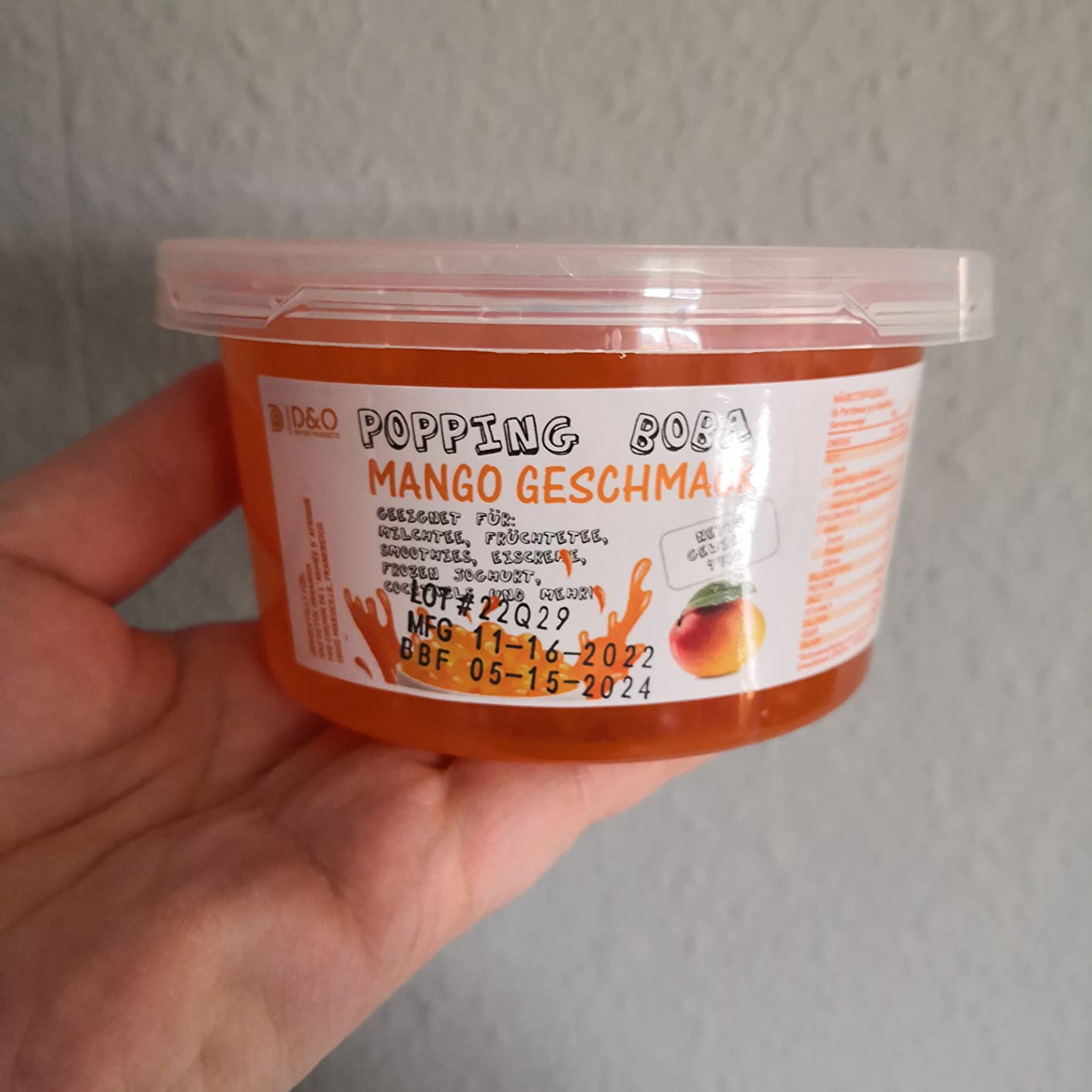 D&O Nature Products Original Bubble Tea Perlen - 490g Boba Pearls Mango ...