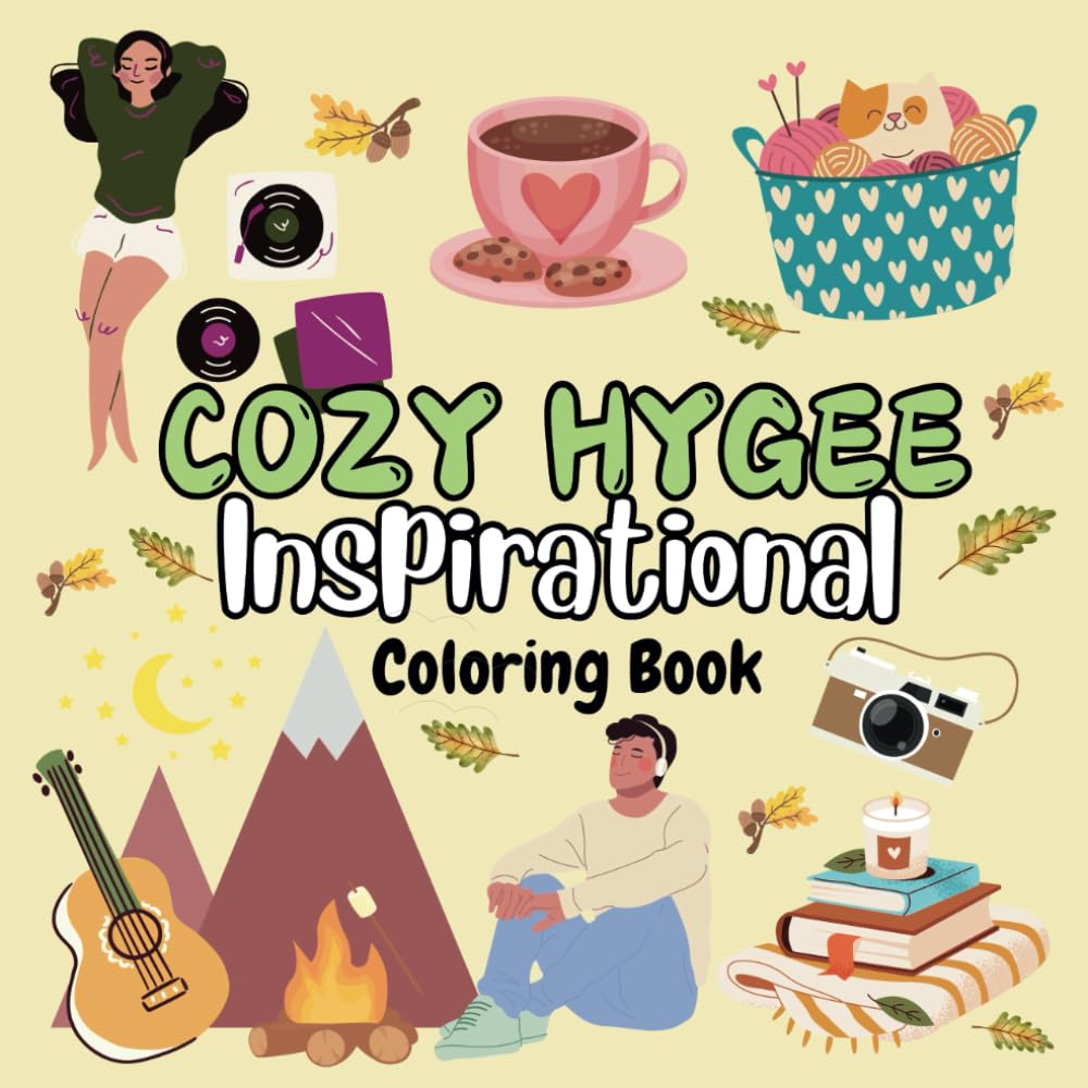 Amazon.com: Cozy Hygge Inspirational Coloring Book: 50 Cute and Simple ...