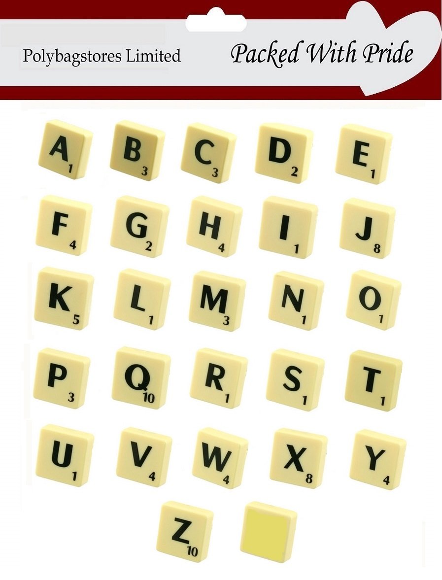 Scrabble Letters For Crafts 100 PLASTIC SCRABBLE Tiles White Black ...