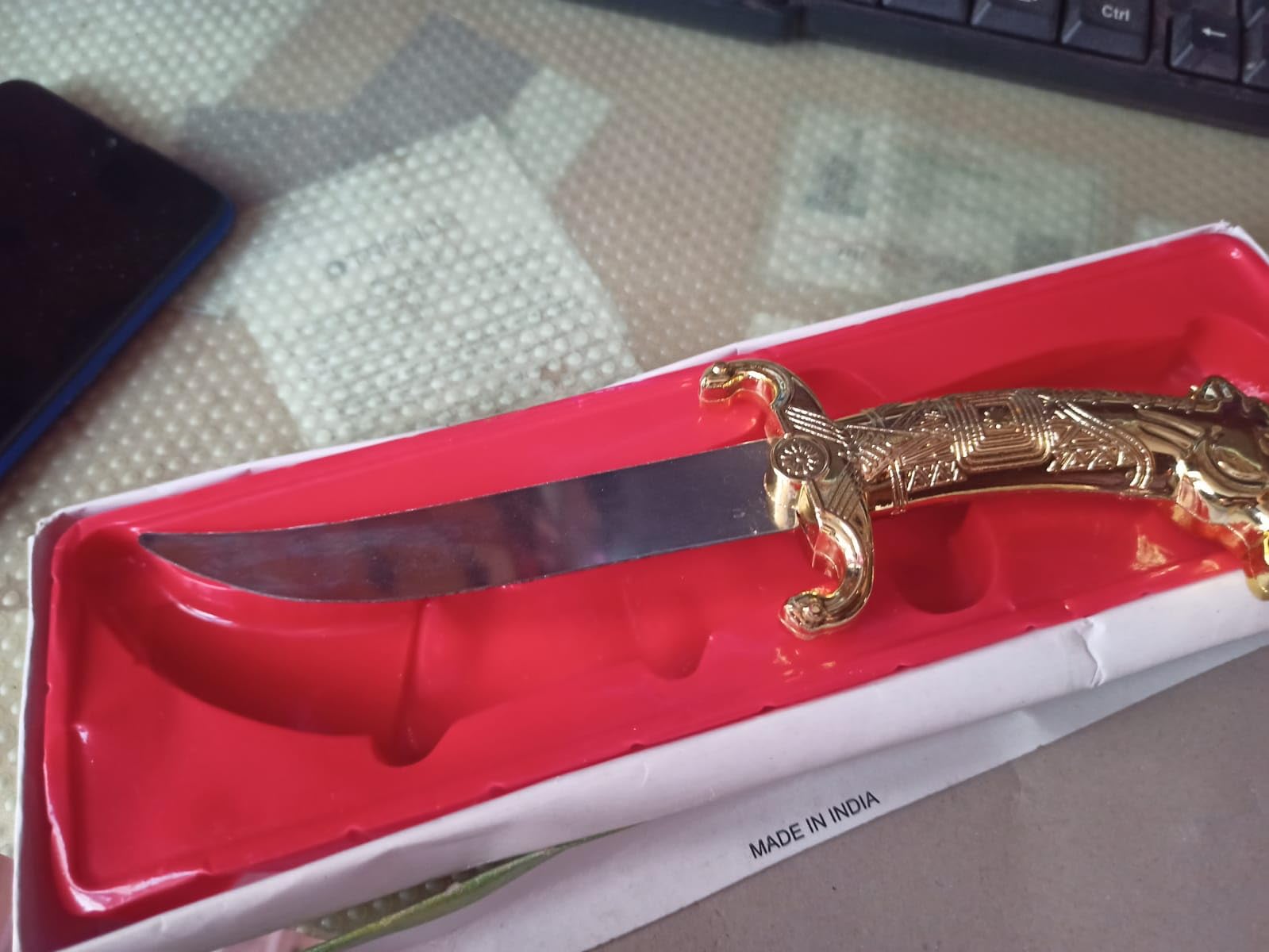 Katar for Groom Golden & Red Color Rajputana Style Made of Fibre ...