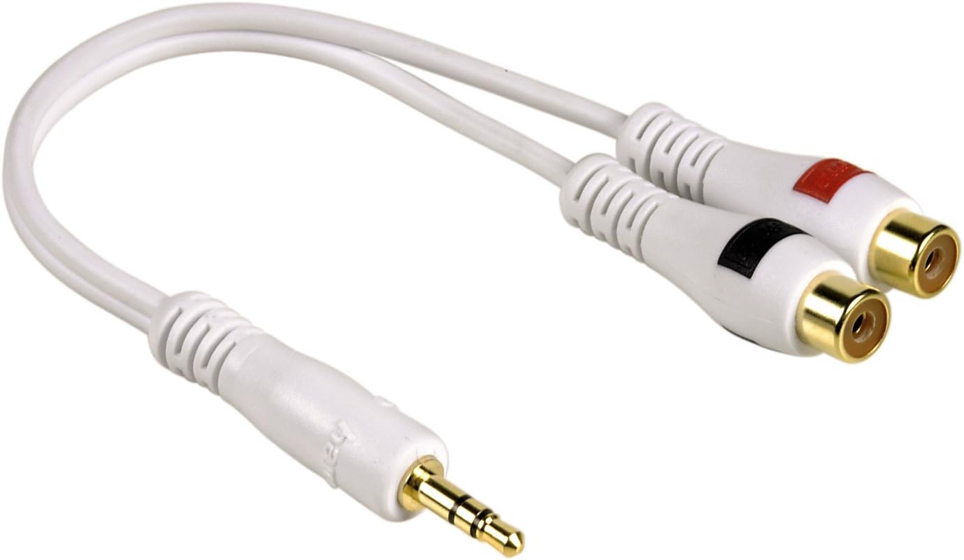 Amazon.com: Hama MP3 Cable Adapter 3.5 mm Plug - 2 RCA (Phono) Sockets ...