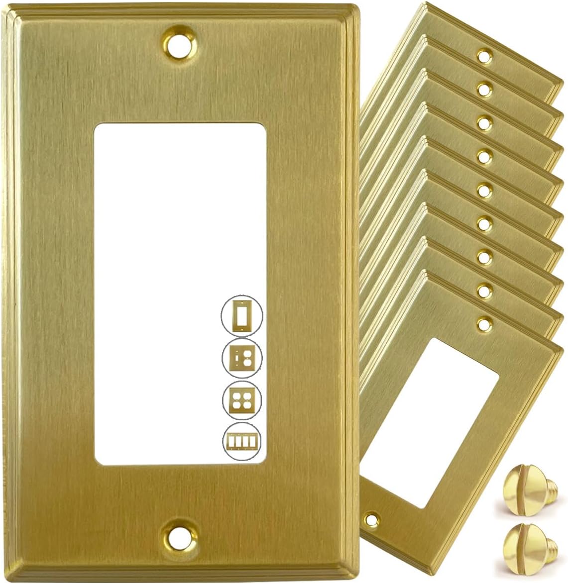 Rio Salto STANDARD SIZE Modern Metal Gold Outlet Cover or Light Switch ...