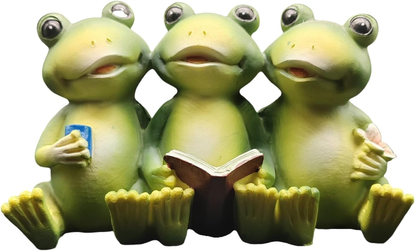 Amazon.com: wsmart Garden Statue Outdoor Frog Statue Courtyard Lawn ...