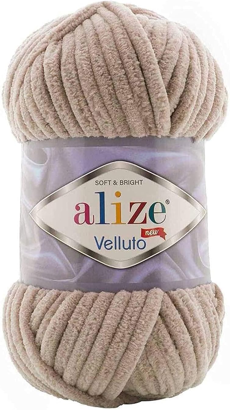 Alize Velluto Hand Knitting Yarn 1PC (Beige No. 530) : Amazon.ae: Arts ...