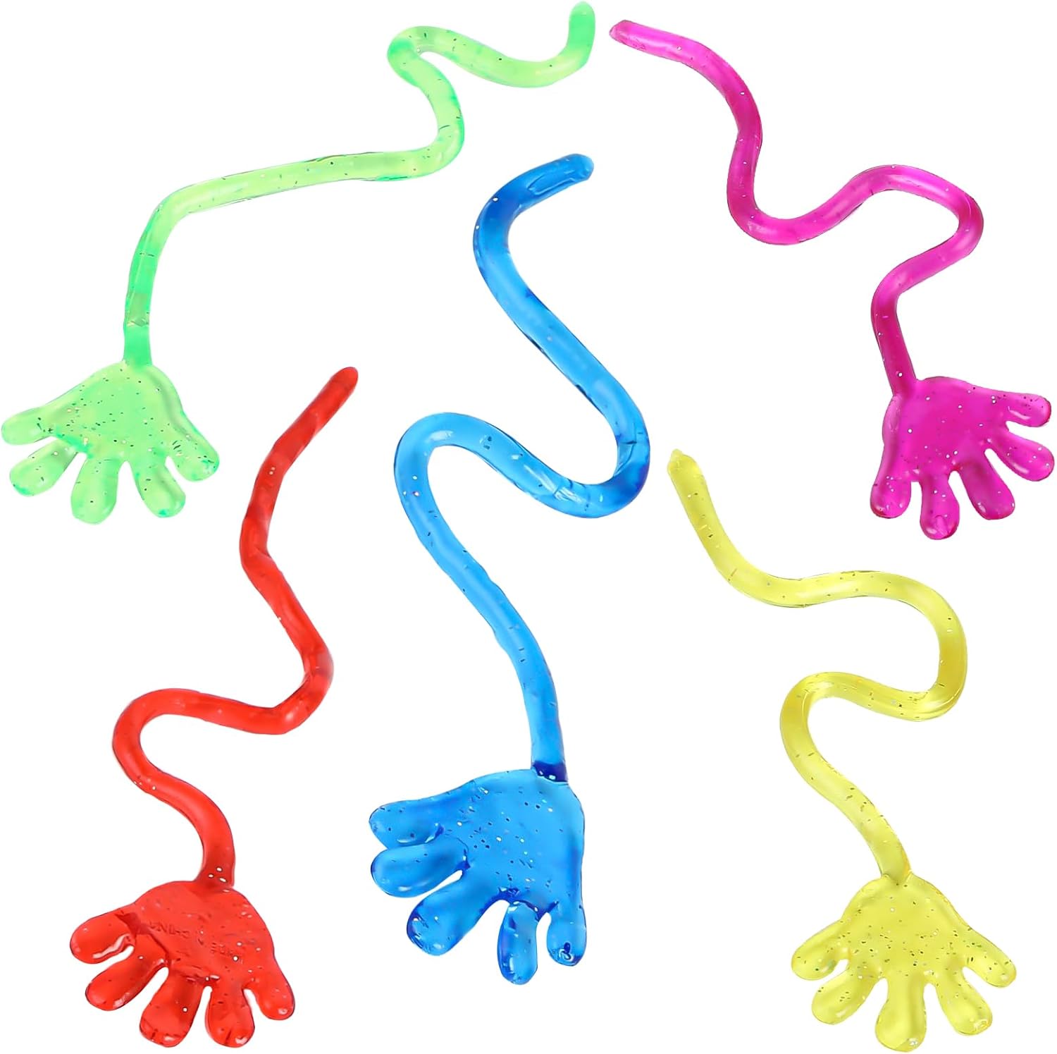 Amazon.com: Adorox 72 Pieces Vinyl Glitter Sticky Hands Party Favor ...