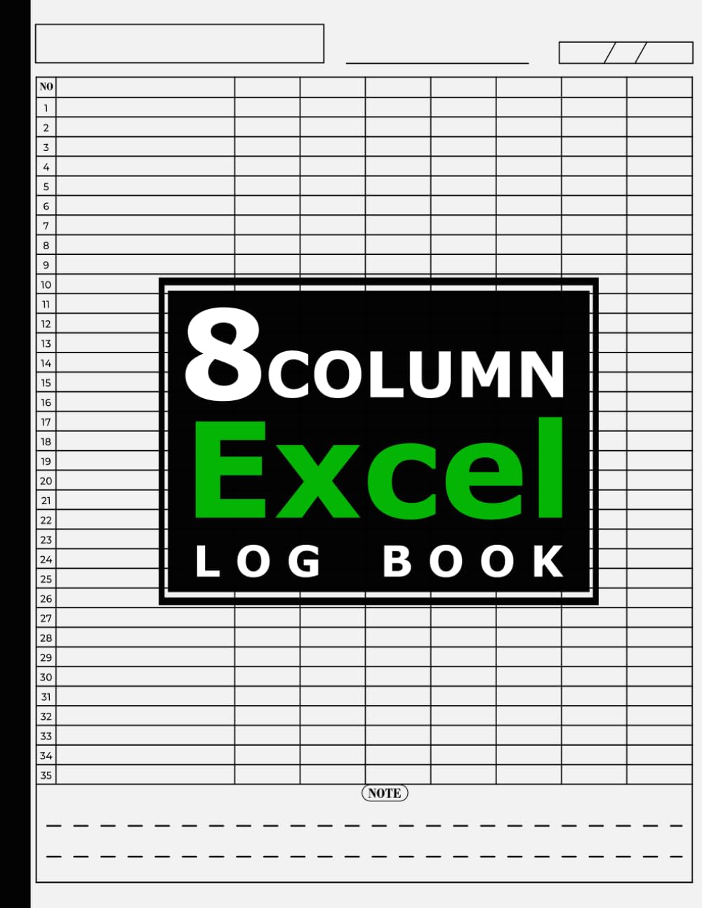 Amazon.com: 8 Column Excel Notebook; 8 Column Excel Log Book ...