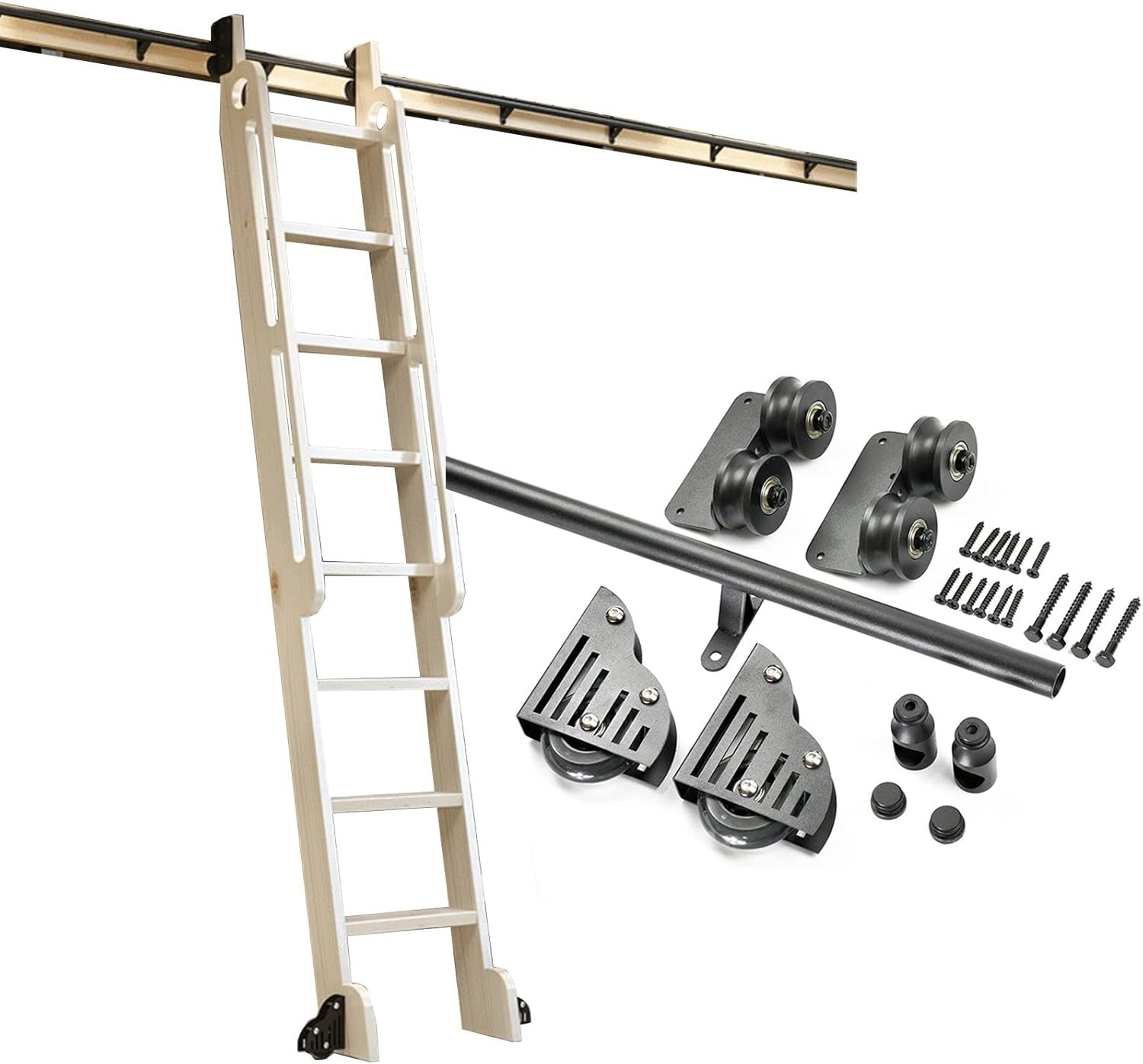Amazon.com: Sliding Barn Door Hardware Kit, Rolling Ladder Hardware ...