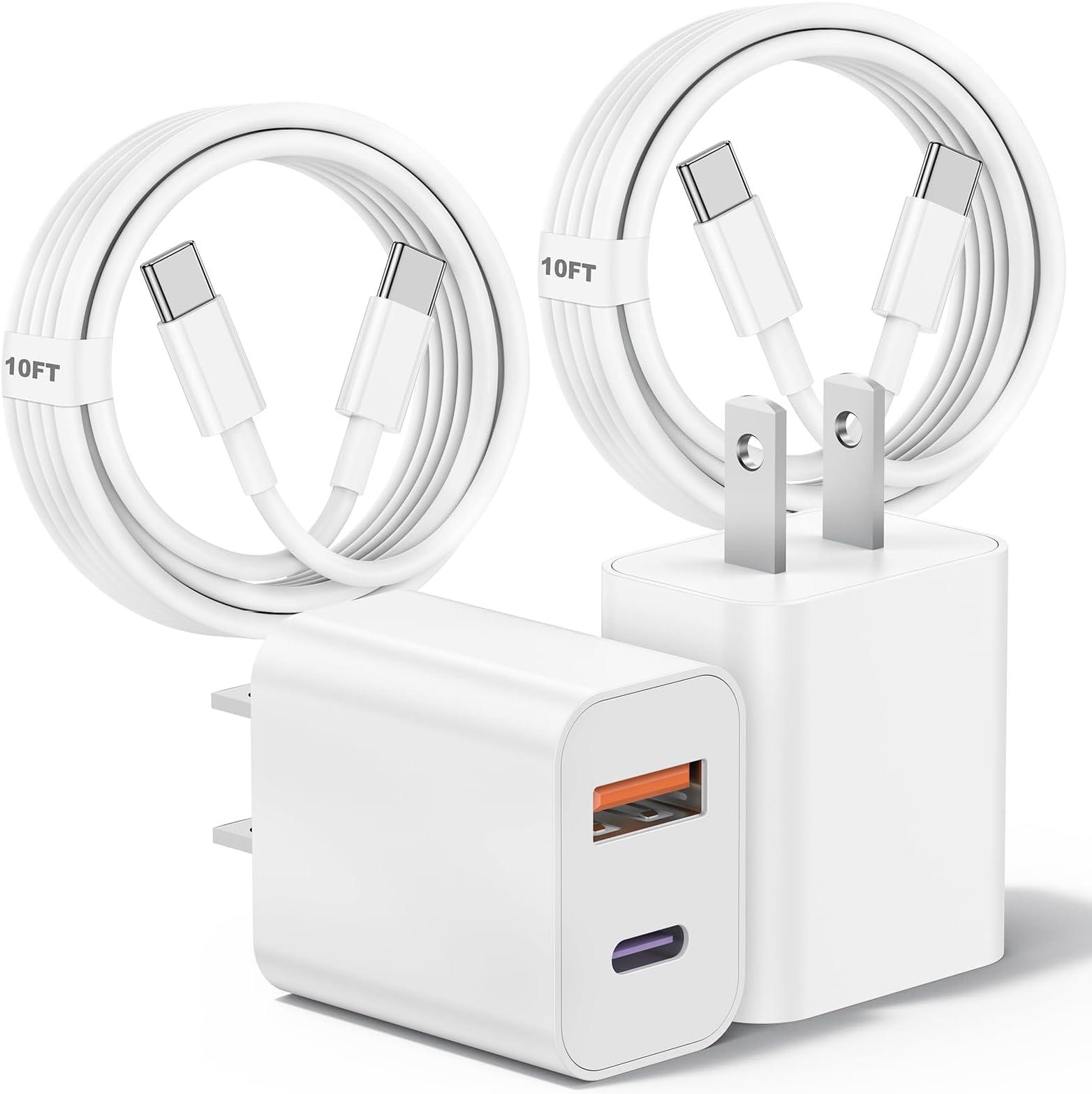 Amazon.com: for iPhone 16 15 Fast Charger,[Apple MFI Certified] 2Pack Dual Port 20W PD Power USB ...