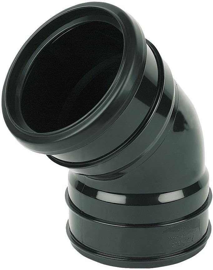 110MM Push Fit Double Socket Coupling - Black Soil Pipe and Ring Seal ...
