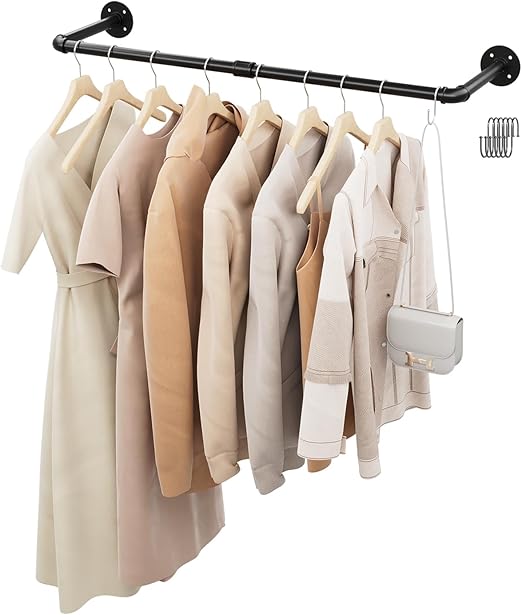 Amazon.com: DDK Industrial Pipe Clothes Rack Wall Mounted, 36.2 Inch ...