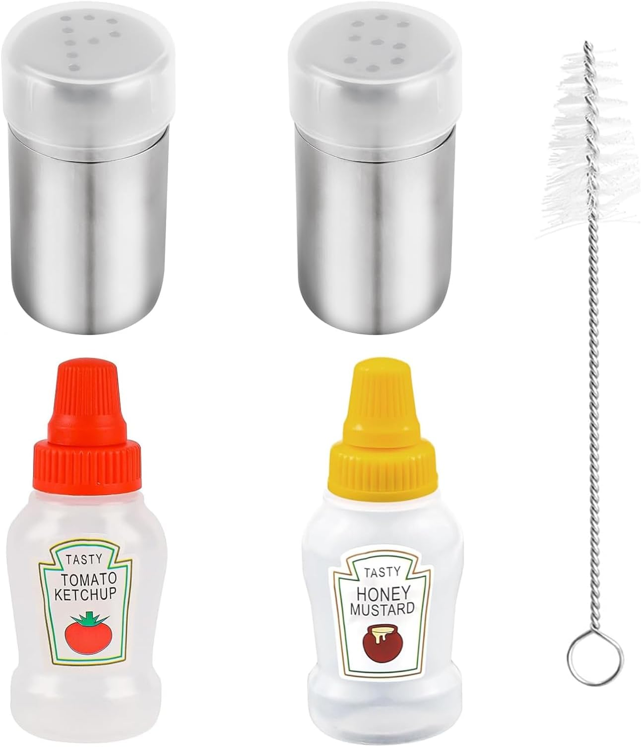 METALTEX Glass Salt and Pepper Set, 40ml, White : Amazon.co.uk: Home ...