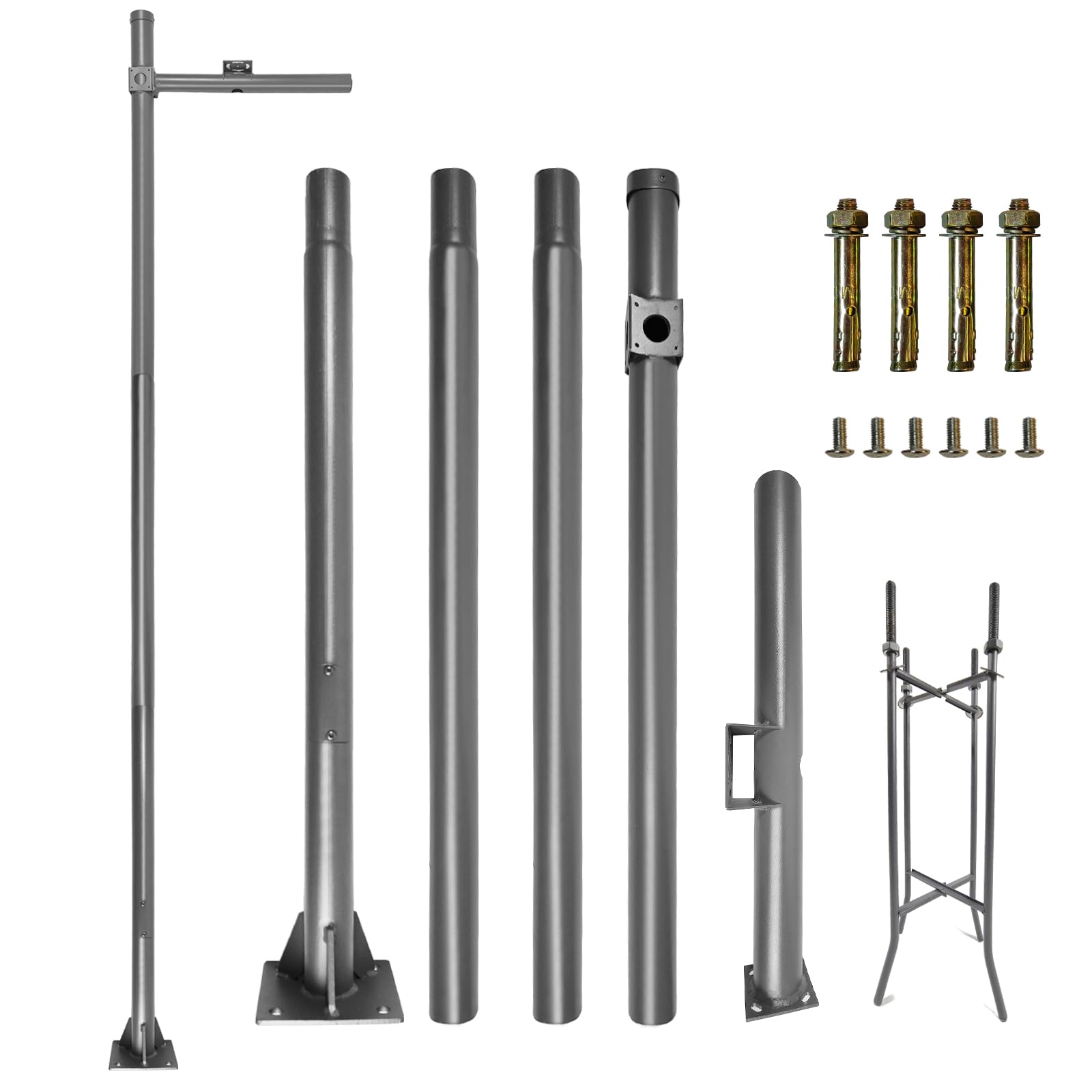 VELSKUD Parking Lot Light Pole, Heavy Duty Metal Light Pole, 13 ft, 2. ...