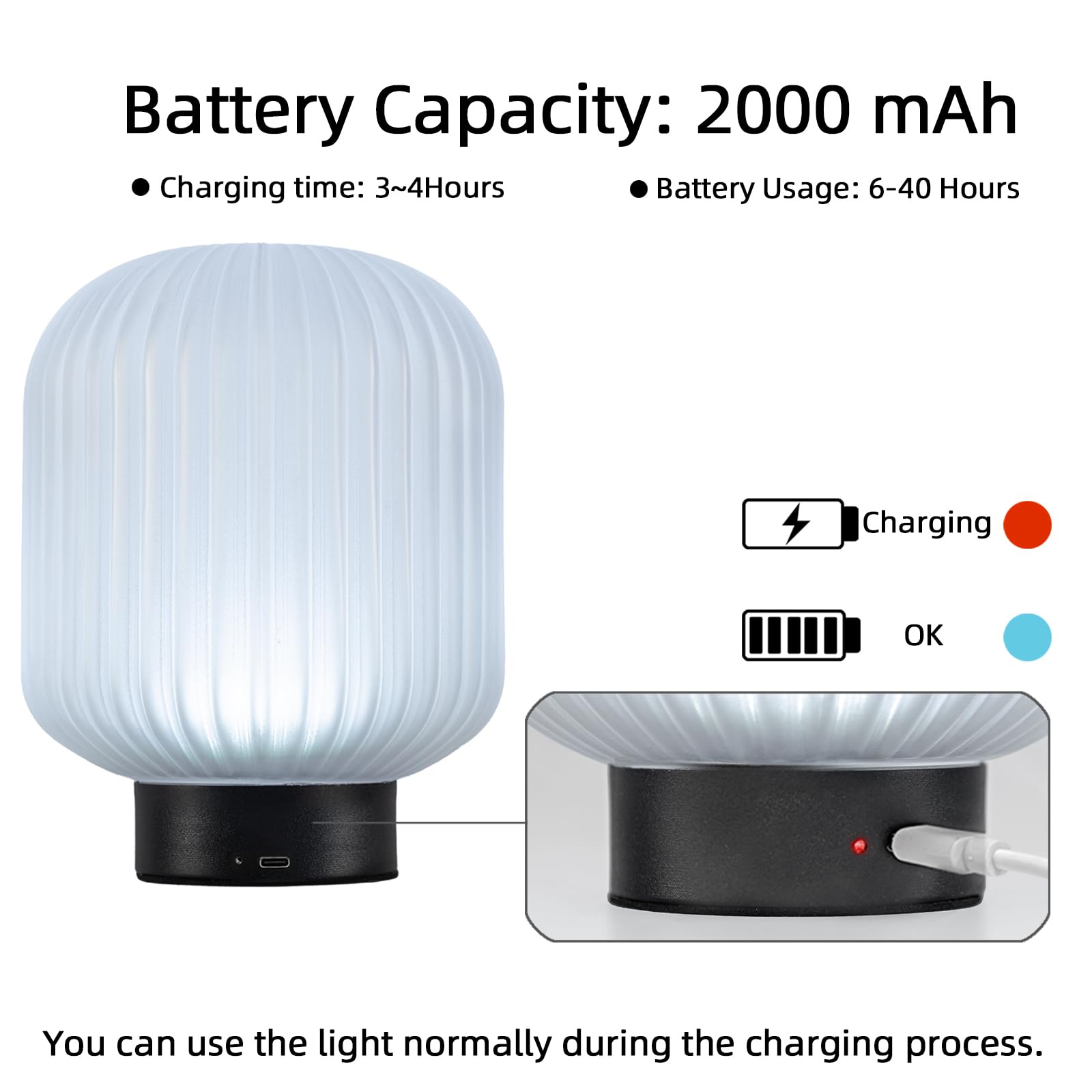 Snapklik.com : MJ PREMIER Battery Operated Lamp, Rechargeable Cordless ...