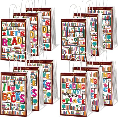 Amazon.com: 12PCS Books Reading Goodie Bags Reading Themed Party Gift ...