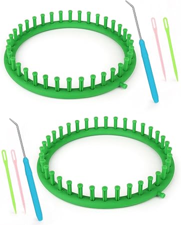 Amazon.com: Aeelike 2 Pcs Round Knitting Looms Set, 36 Pegs Knitting ...