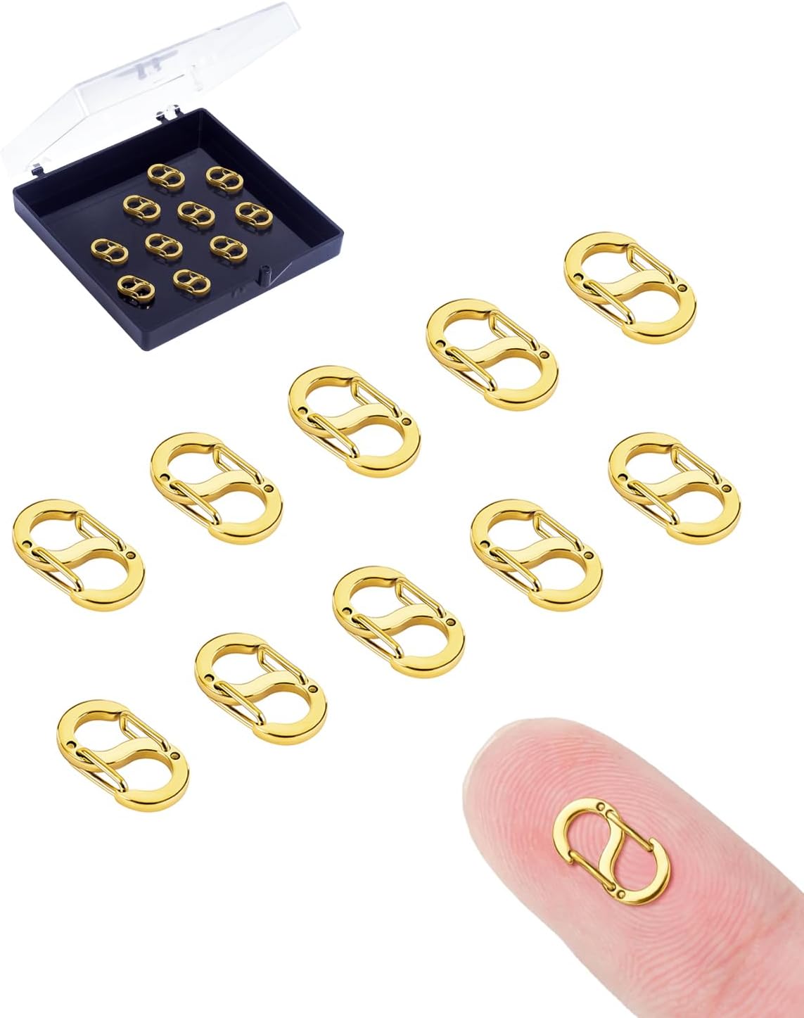 Amazon.com: 10Pcs Double Opening Necklace Clasps Lobster Claw: 18K Gold ...