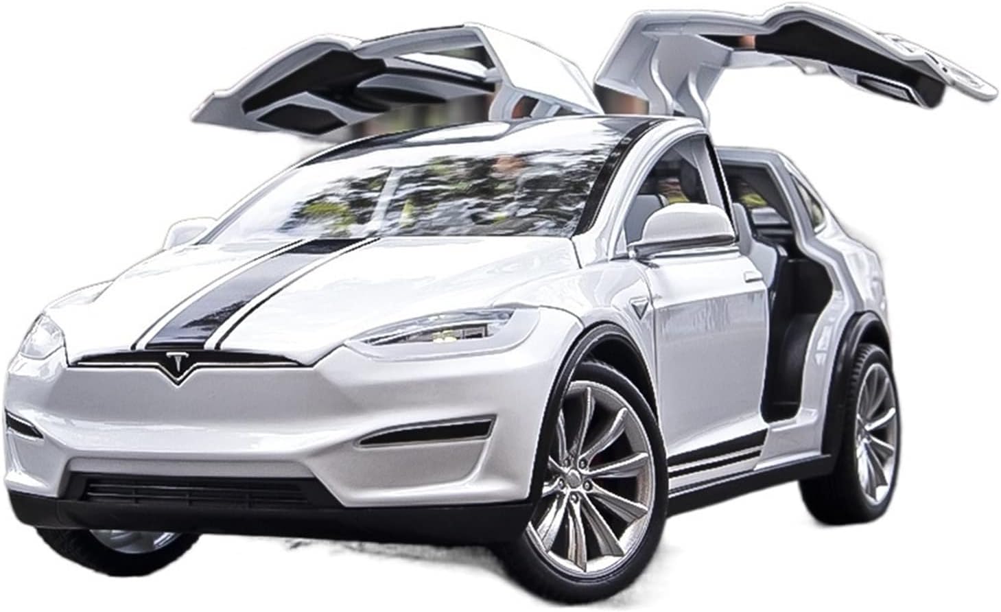 Amazon.com: MING ZHEN Toy car Model 1:20 for Tesla Model X Alloy Car ...