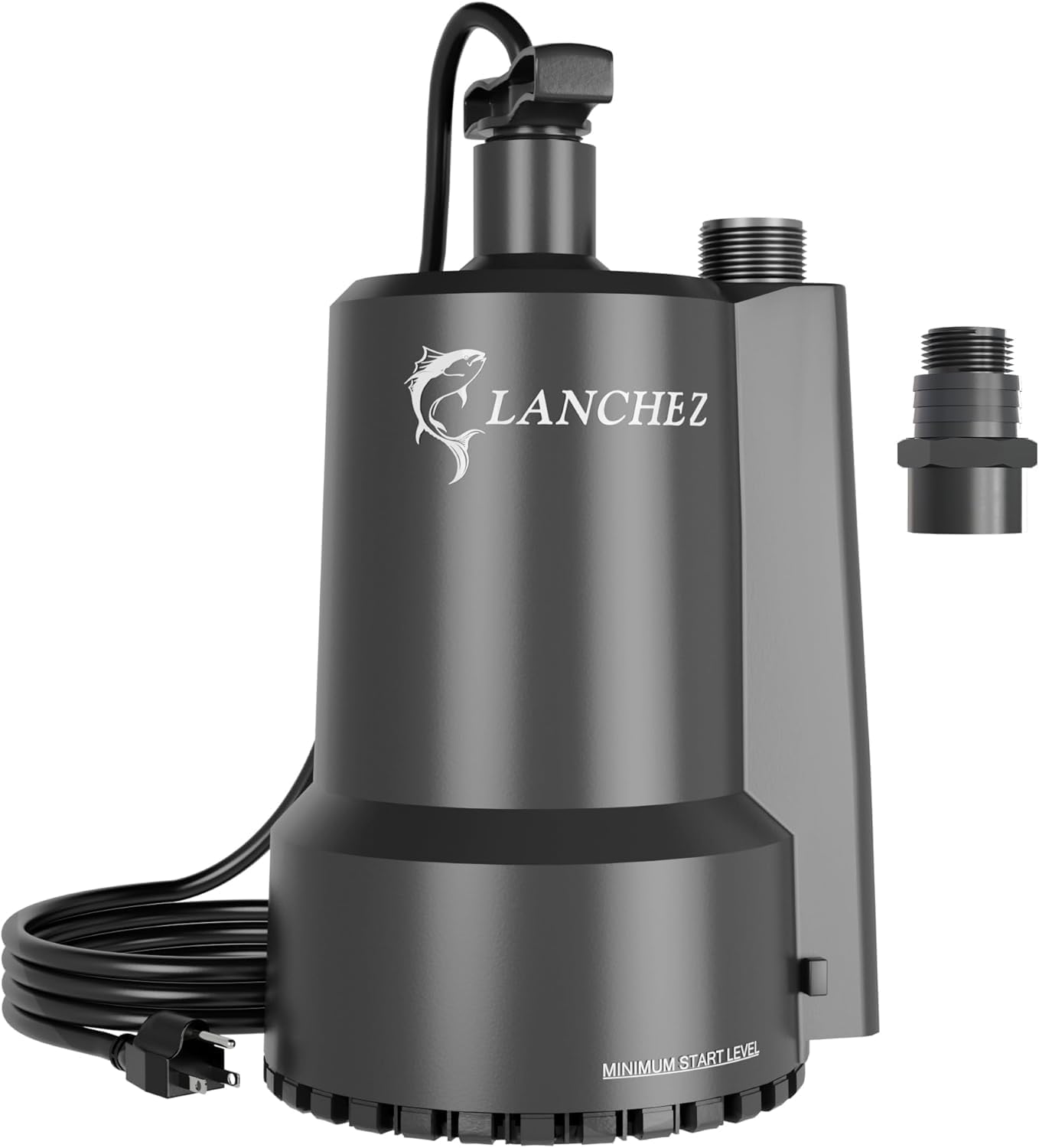 LANCHEZ Sump Pump 1/2 HP Submersible Water Pump, Thermoplastic Portable ...
