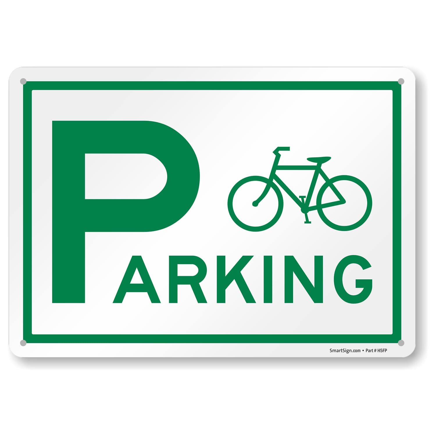 SmartSign 10 x 14 inch “Bicycle Parking” Metal Sign With Bicycle ...