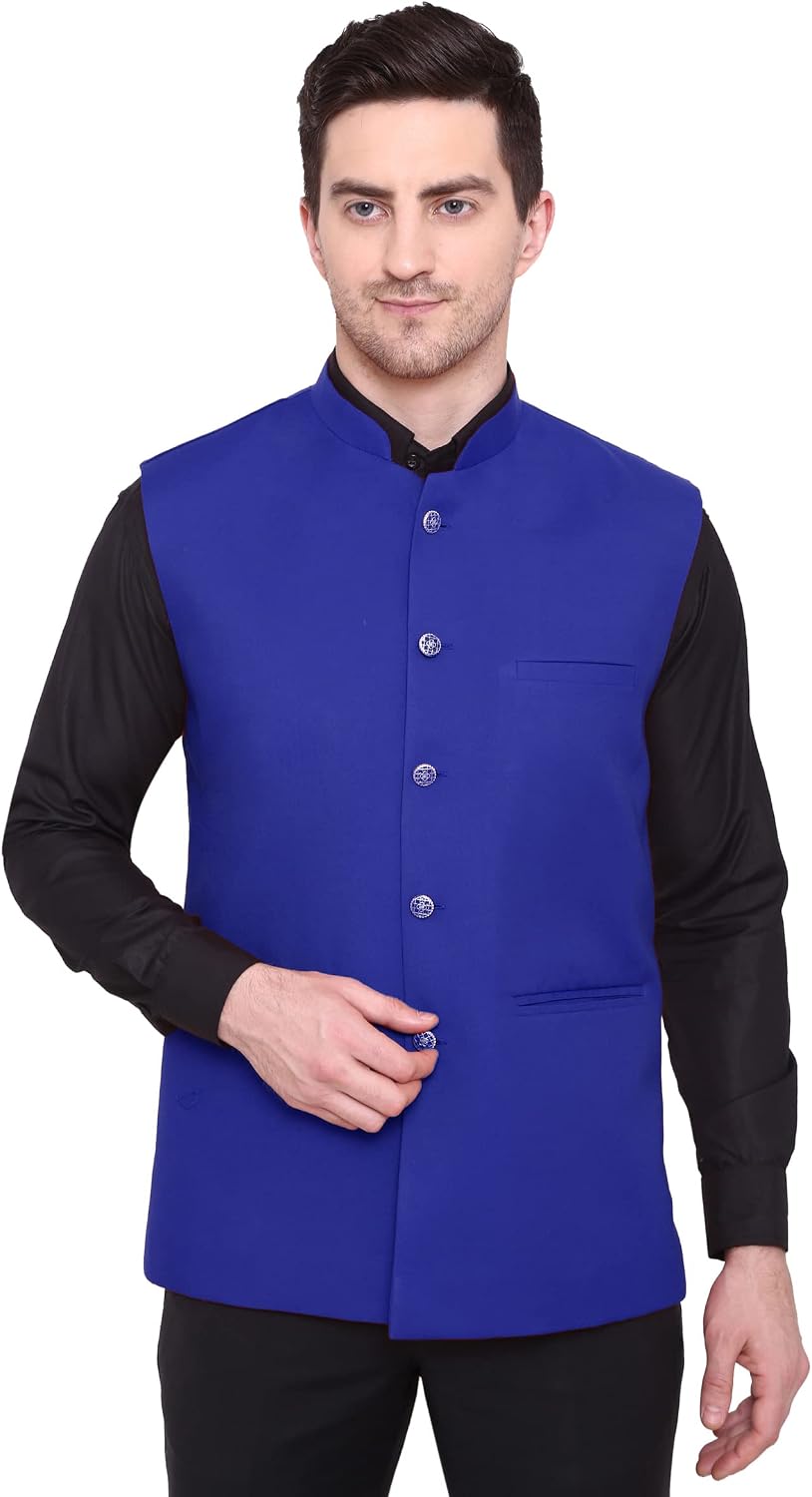 ZAREENVALA Men No-22 Jawahar-Cut Nehru Jacket Business Formal Slim Fit ...
