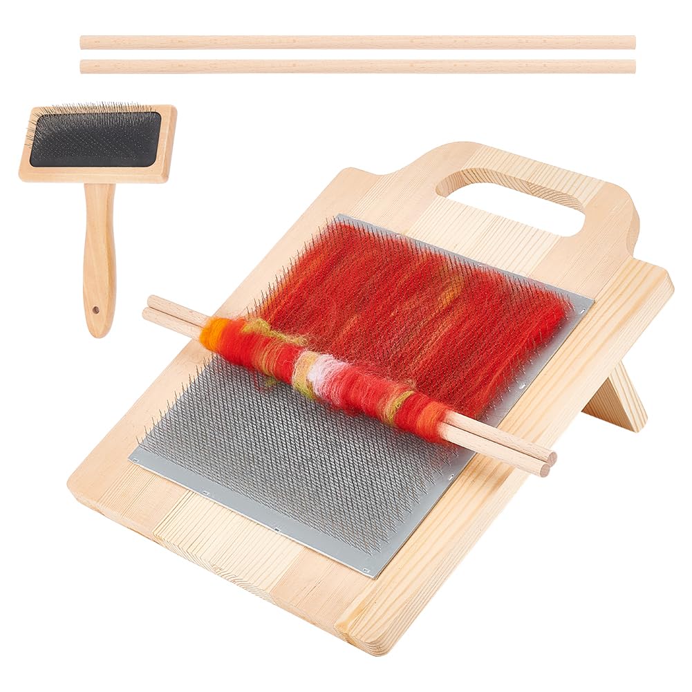 BENECREAT Wool Blending Board Carding Brush Set, 36.2x32x16cm Fiber ...
