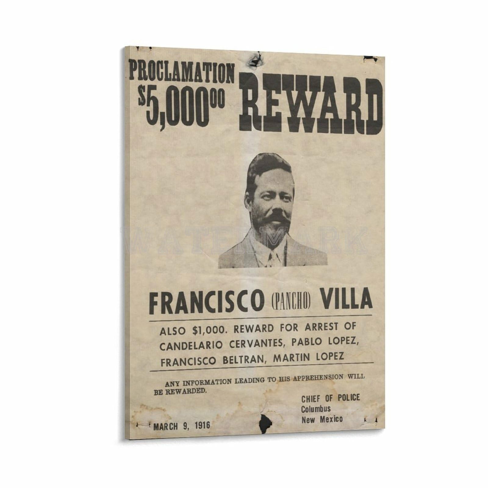 Pancho Villa Wanted I Want You Gringo! Pancho Villa Mexican T Shirt US