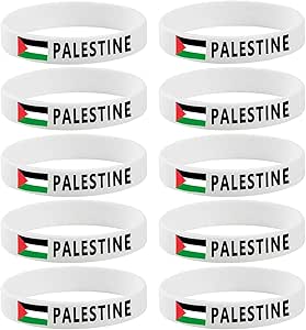 Amazon.com: 10 Pack Palestine Flag Bracelets Rubber Silicone Wristbands ...