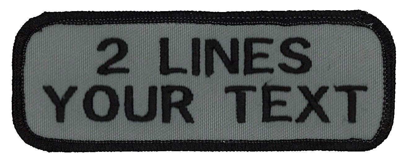 Amazon.com: 2 Line Name Tag-Custom-Embroidered-4 Wide x 1.5 Tall-Black ...