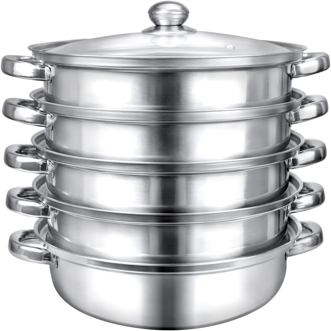 Amazon.com: LNQ LUNIQI Premium Stainless Steel Steamer Set with 5 Tier ...
