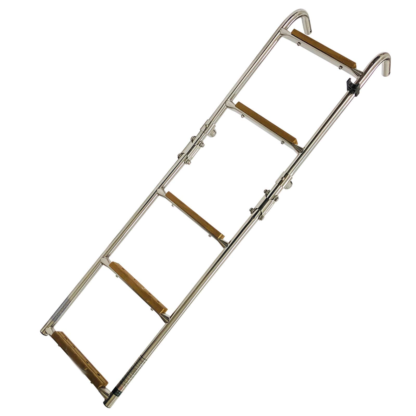 Boat Ladders Folding 5 Step Pontoon Boat Ladder With Clips | Desertcart ...