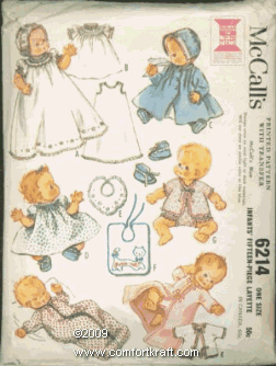 InfantÆs Fifteen-Piece Layette with Transfer Pattern, McCalls 6214 ...