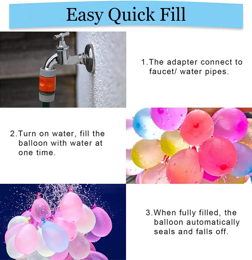 Water Balloons, 3 Bunches Safe Water Balloons Bomb, 111 Self-tying ...