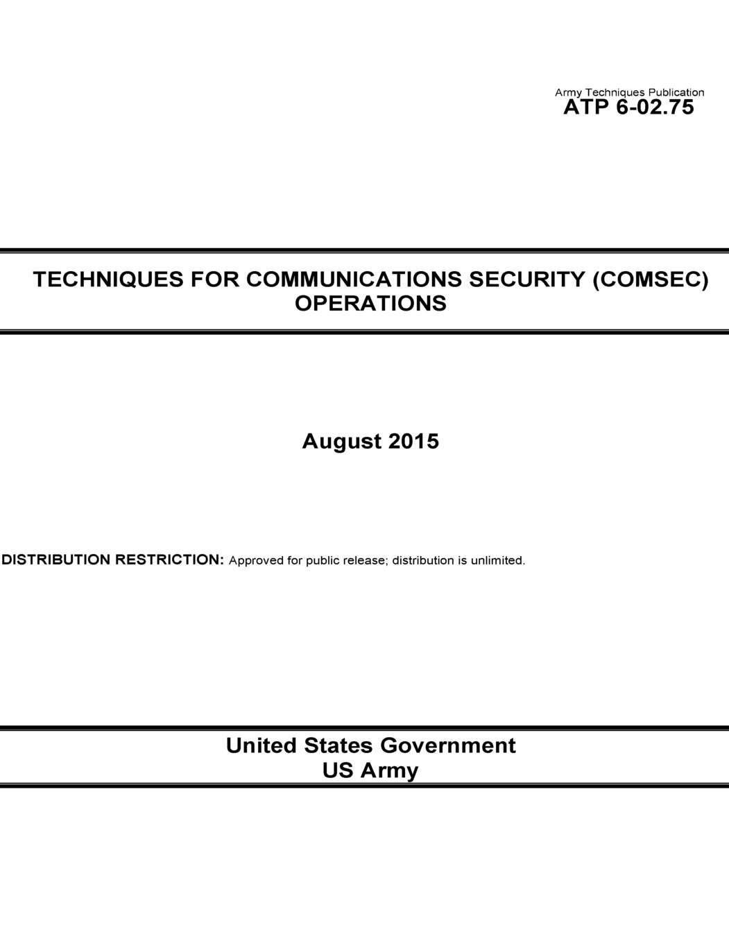 Army Techniques Publication ATP 6-02.75 Techniques for Communications ...