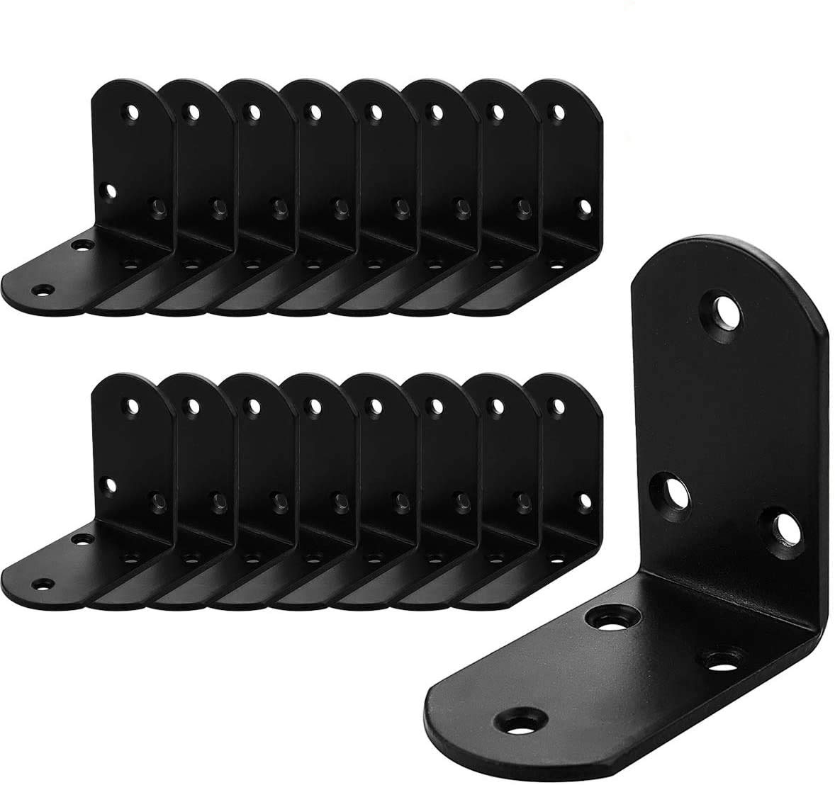 Amazon.com: 20Pcs Black Corner Brace, Heavy Duty Double Wide L Bracket ...