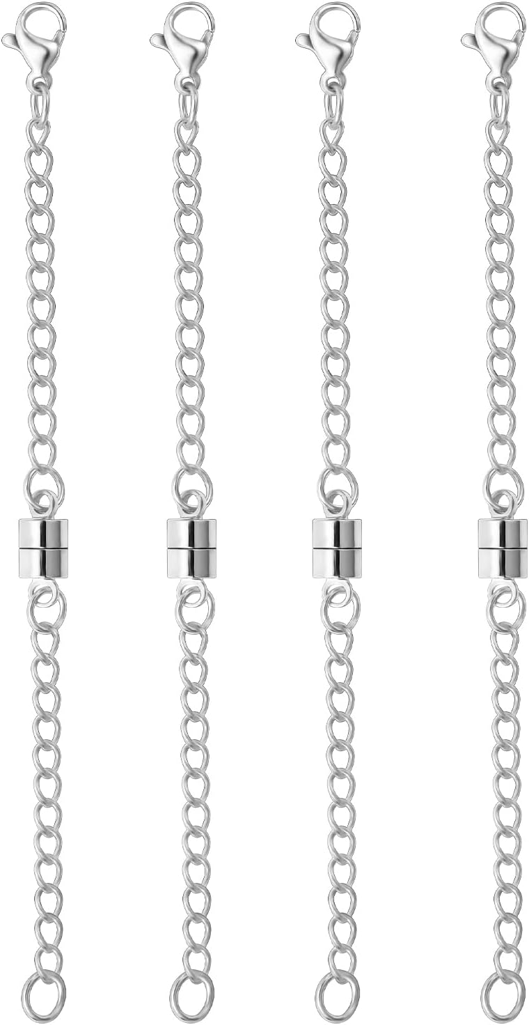 Amazon.com: 925 Sterling Silver Necklace Extender Sterling Silver Necklace Chain Extenders for ...