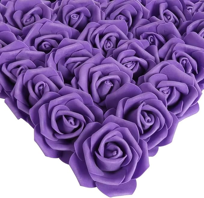 Amazon.com: Wezt Jam Florals Artificial Rose Flower Heads, 100pcs Foam ...