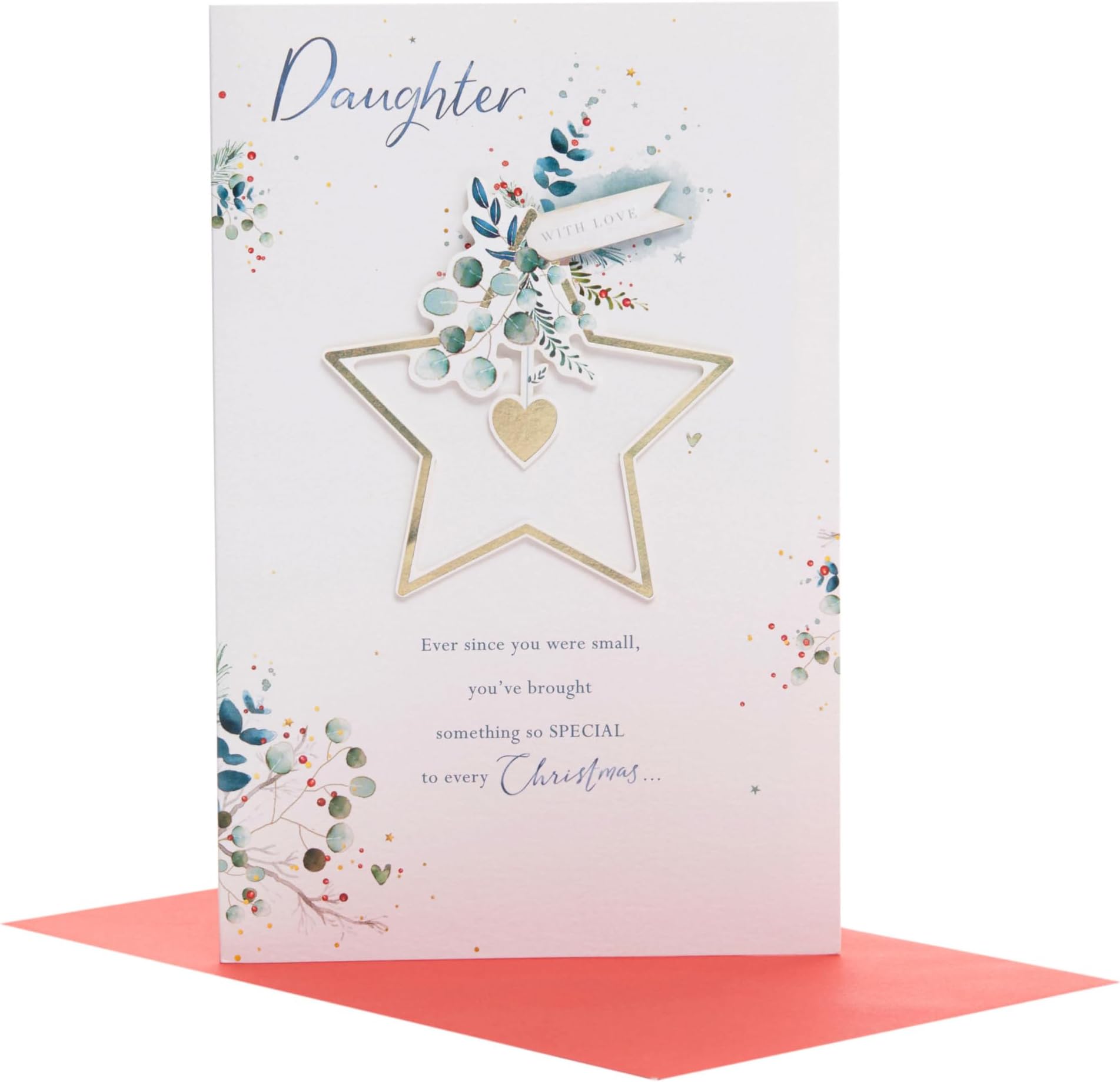 White Cotton Cards To A Lovely Daughter Merry Handmade Christmas Card ...