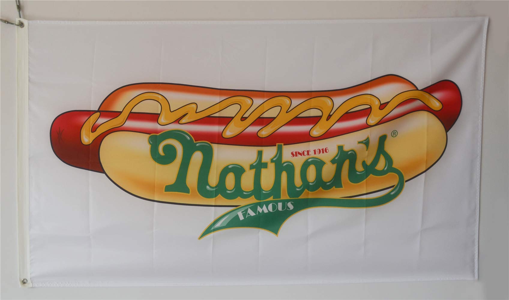 Amazon.com : Bayyon Nathan's 3x5ft Hot Dog Flag Hot Dogs Concession ...