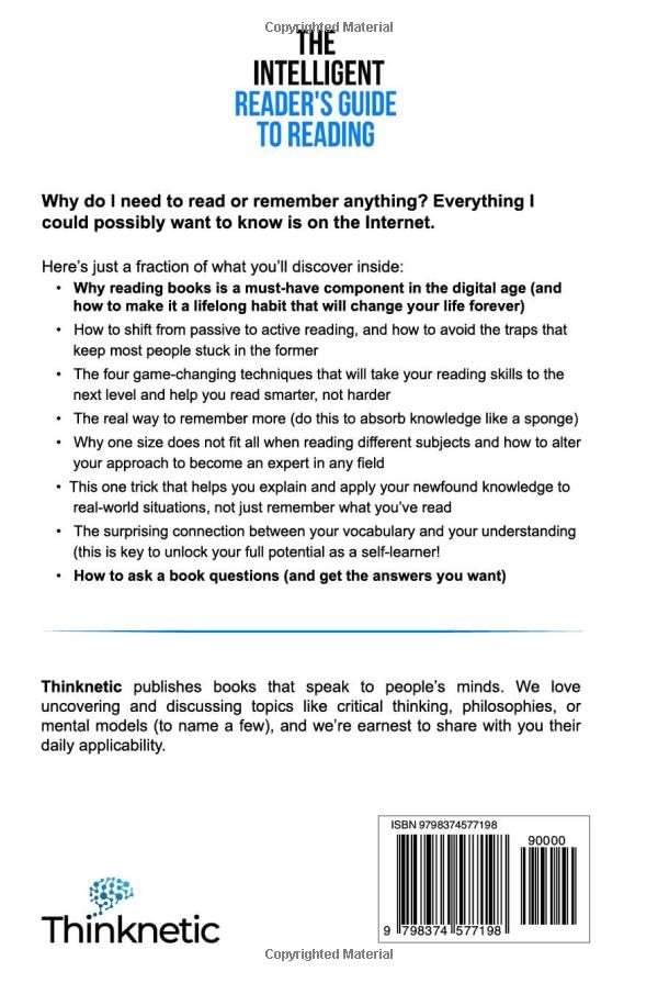 Snapklik.com : The Intelligent Readers Guide To Reading: How To Read A ...