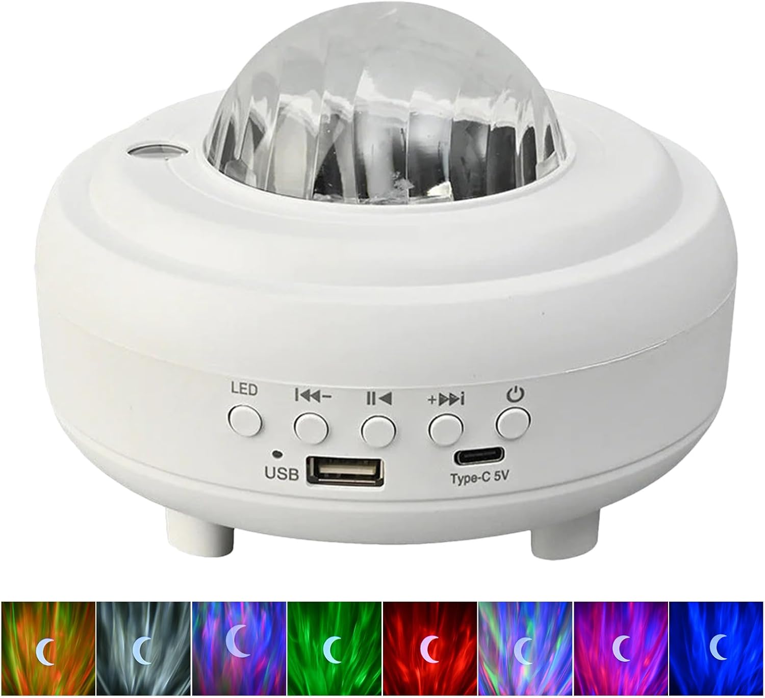 Northern Lights Projector | 8 Colors Night Light Projector | Moon ...