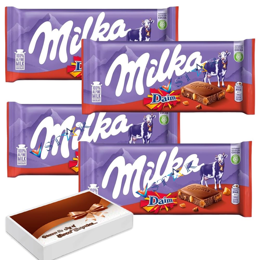 Buy 4 x Millka Alpine D Milk Chocolate Bar 100g with Gift Box Online at ...