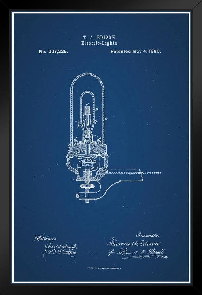 Amazon.com: Thomas Edison Electric Light Bulb 1880 Official Patent ...