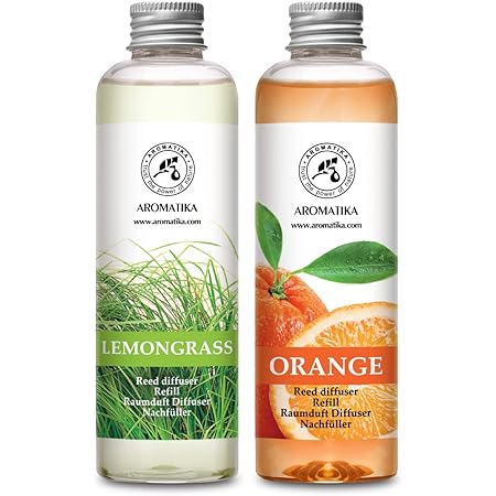 Reed Diffuser Refills Lemongrass & Orange scent 2x200ml - Essential oil ...