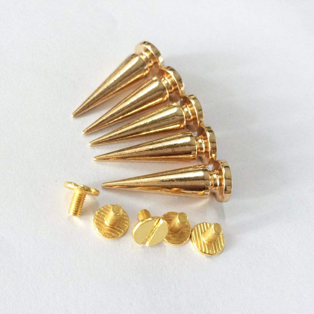 WorldCare® 10 Sets Copper Cone Screw Stud Leathercraft Rivet Bullets ...